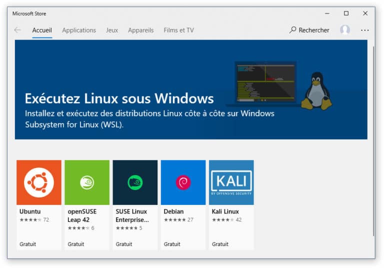 Exécuter Linux sous Windows 10