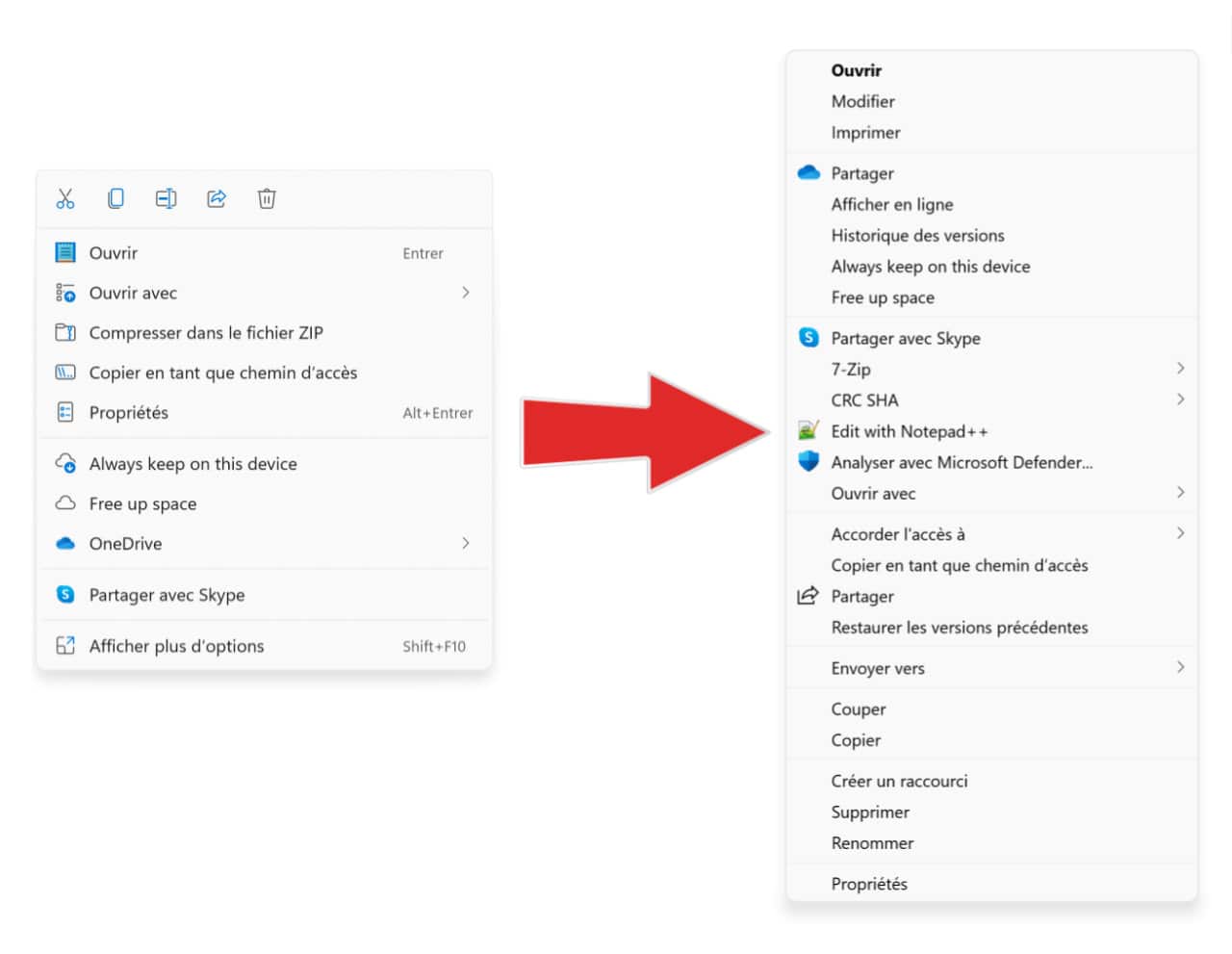 Retrouver le menu contextuel classique avec Windows 11