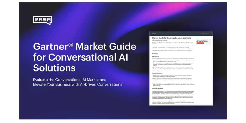 Rasa est reconnu comme un fournisseur représentatif par le Gartner ... Rasa est reconnu comme un fournisseur représentatif par le Gartner ...