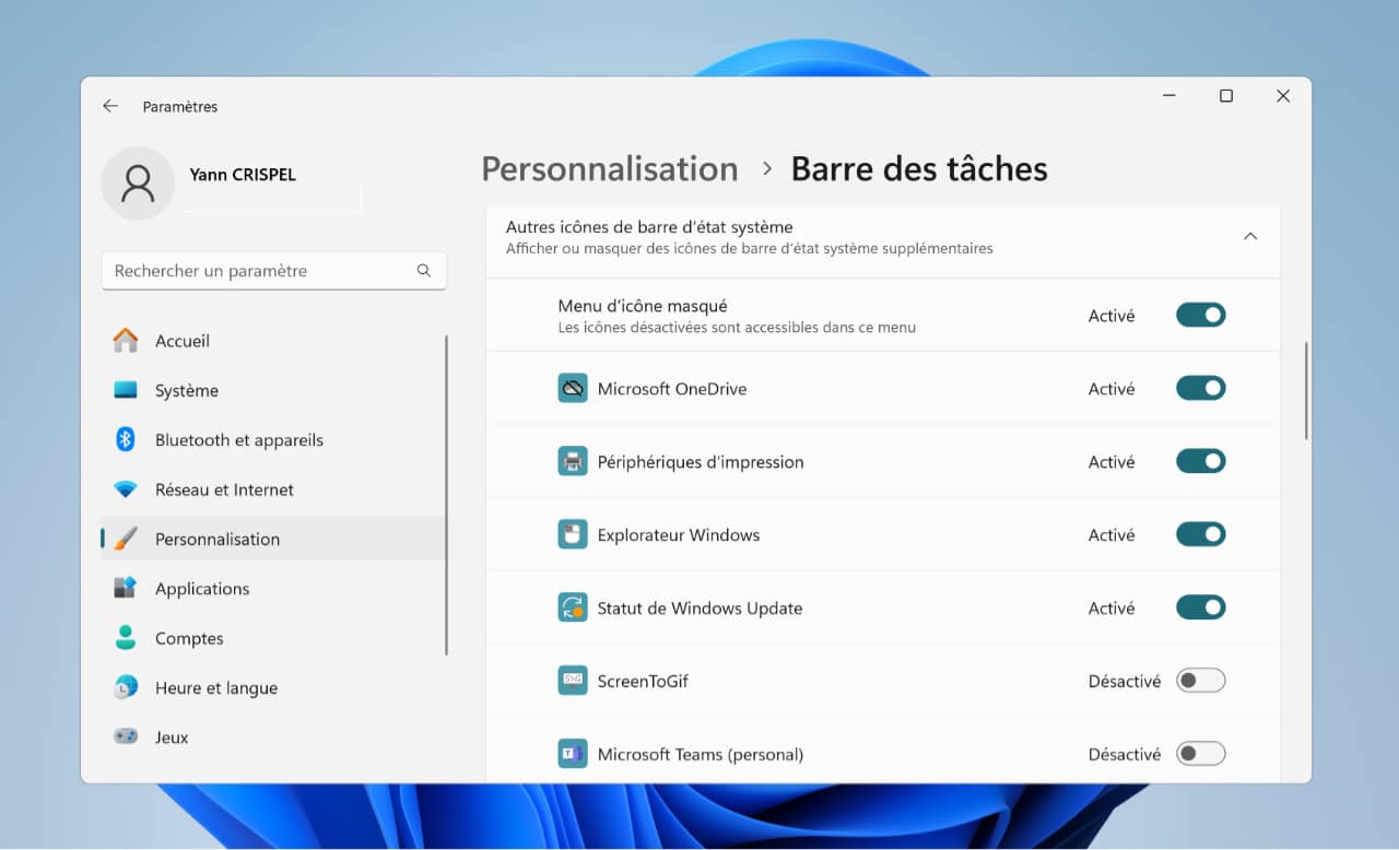 Afficher une icône dans la zone de notification Windows